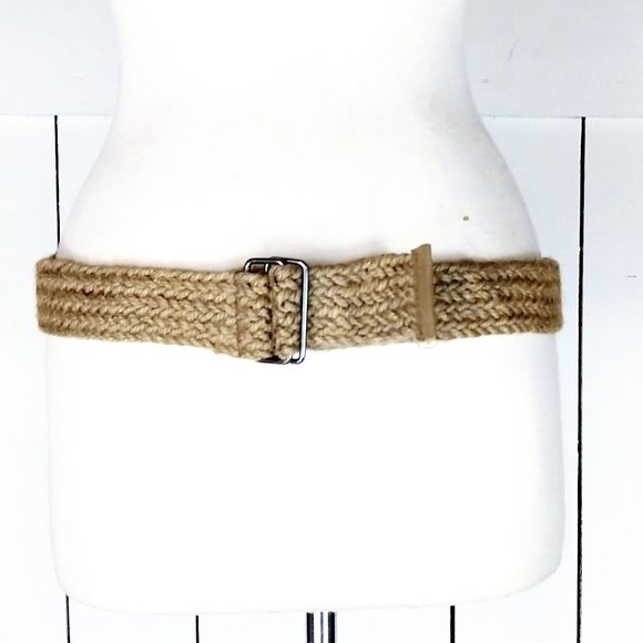Vintage | Accessories | Tan Brown Wide Braided Jute Chord Vintage Belt ...